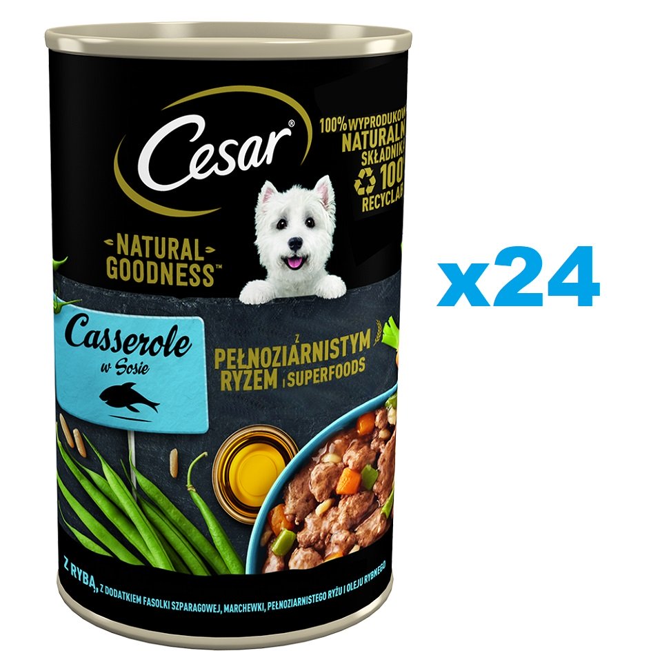 CESAR 24x400g cibo umido per cani adulti con pesce in salsa - Fera24.it