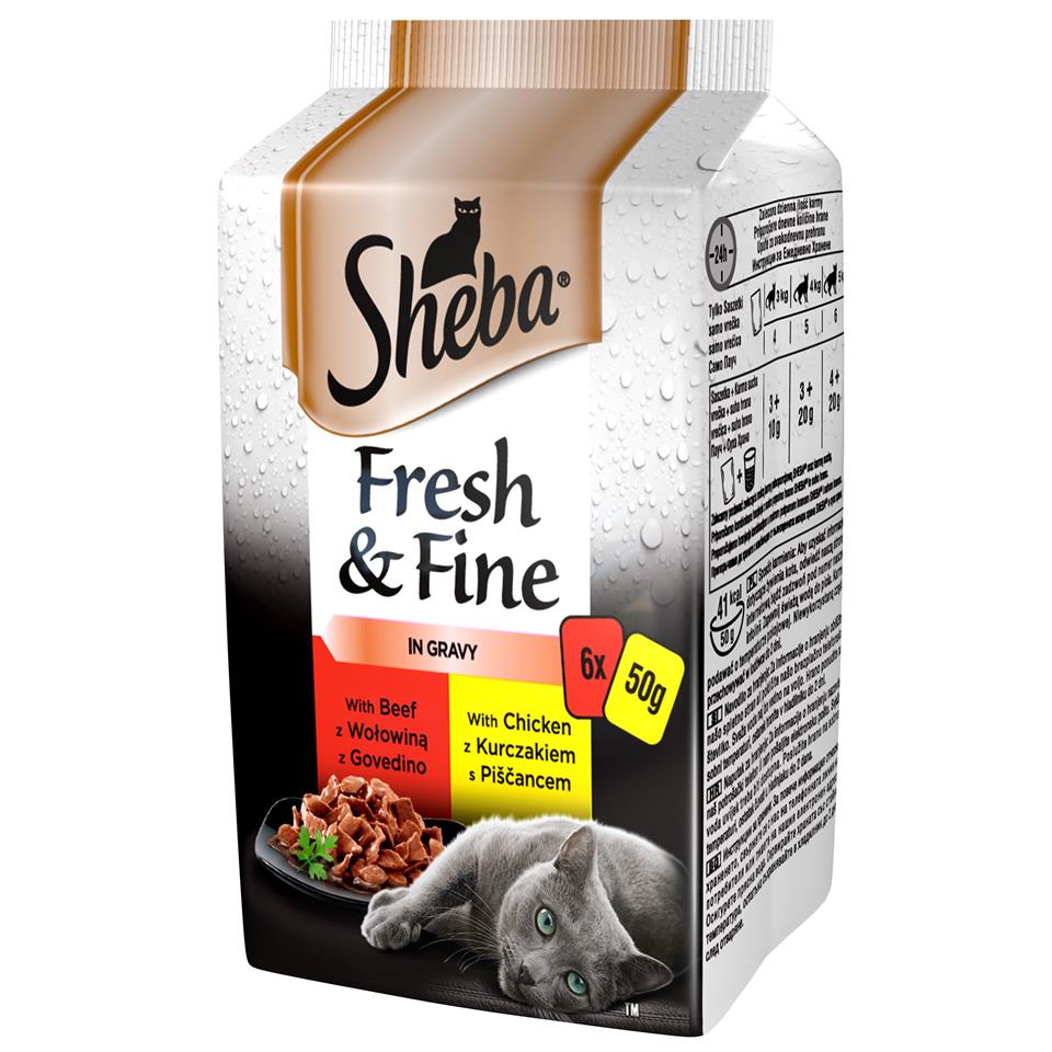 SHEBA Fresh & Fine piatti di carne in salsa 72 x 50g - Fera24.it