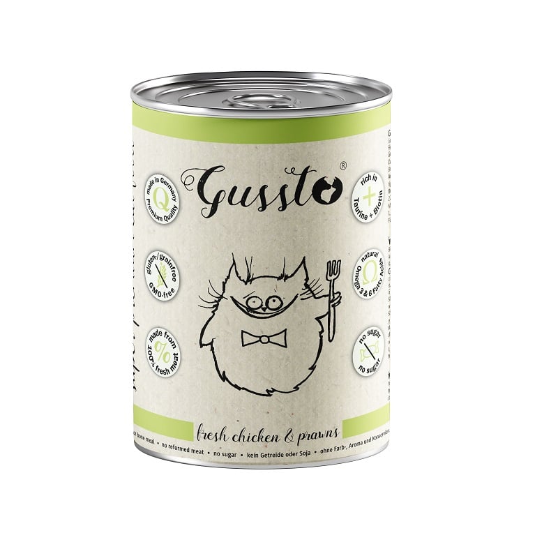 GUSSTO Cat Fresh Chicken Prawns cibo umido per gatti pollo con gamberi ...