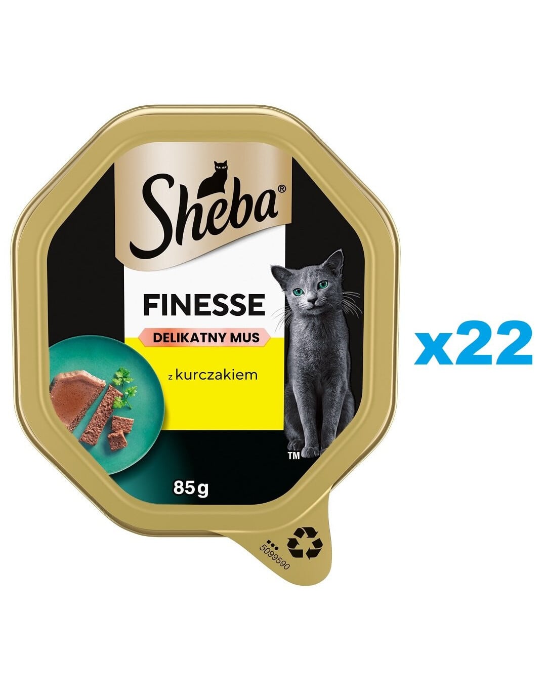 SHEBA Finesse Mousse di pollo in vaschetta 22x85g alimento umido ...