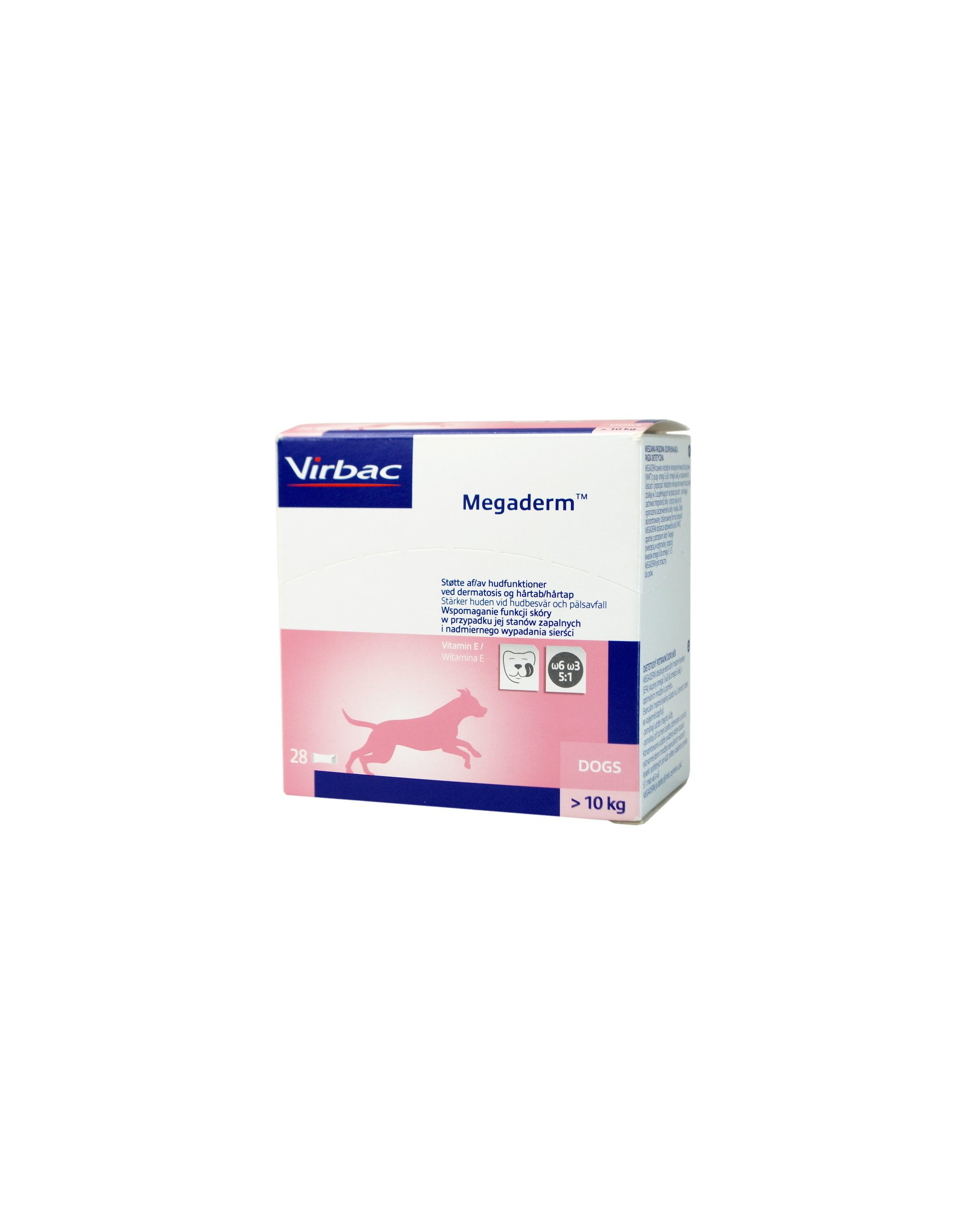 VIRBAC Megaderm 28x8 ml Integratore alimentare per cani di 10-30 kg per ...