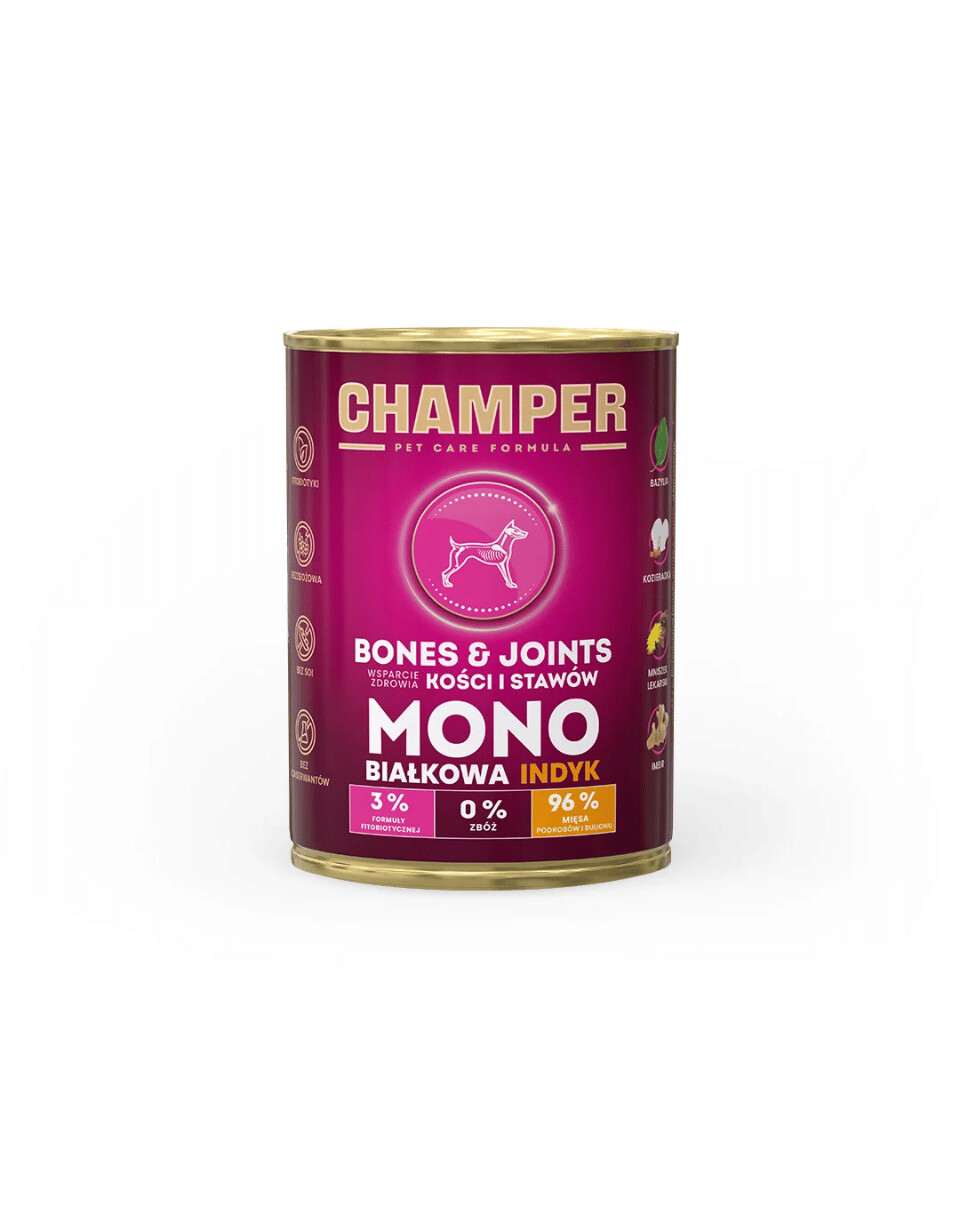 CHAMPER Bones Joints Tacchino alimento monoproteico per cani 400 g ...